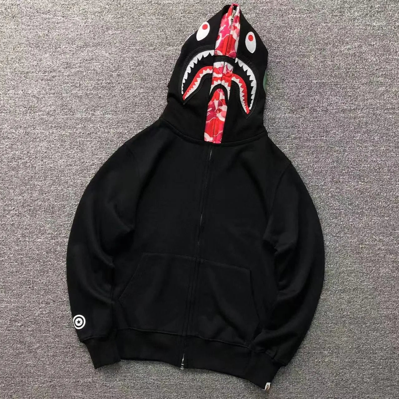 Campera Bape Abc Shark Full Zip Double Buzo Negra - Drip Store Argentina