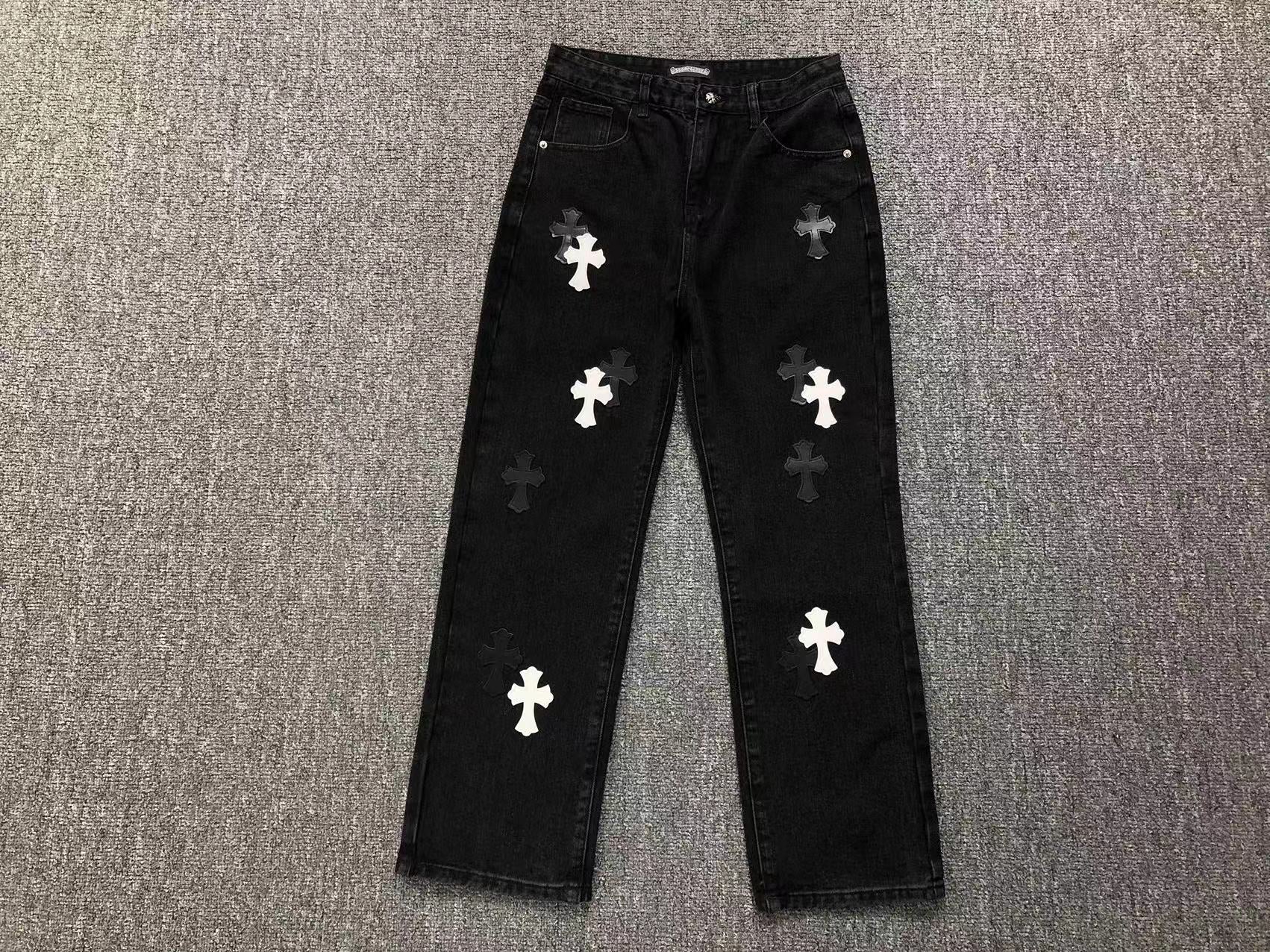 Pantalon Chrome Hearts Cross Patch Jeans Negro - Drip Store Argentina