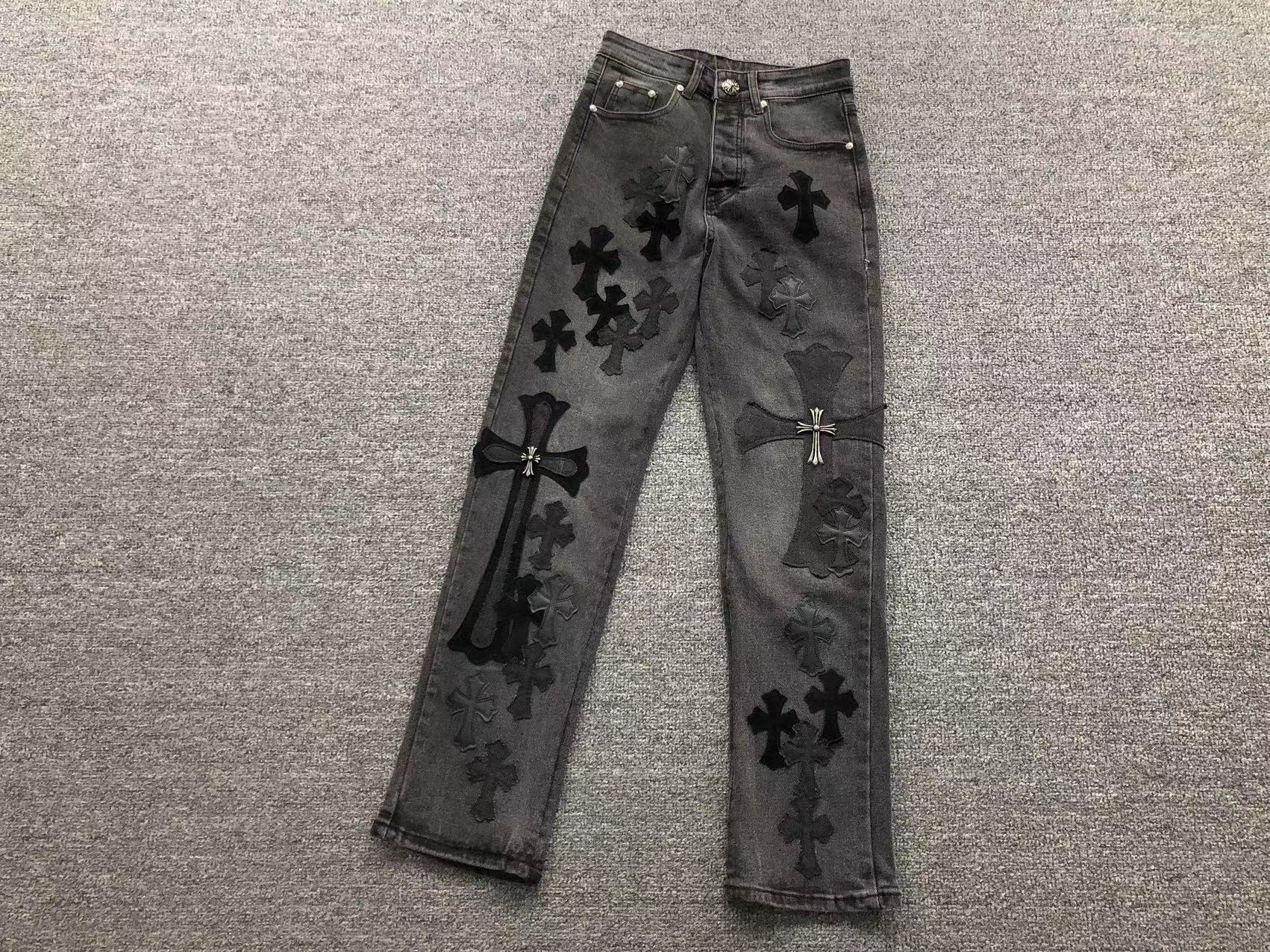 Pantalon Chrome Hearts Cross Patch Jeans Negro - Drip Store Argentina