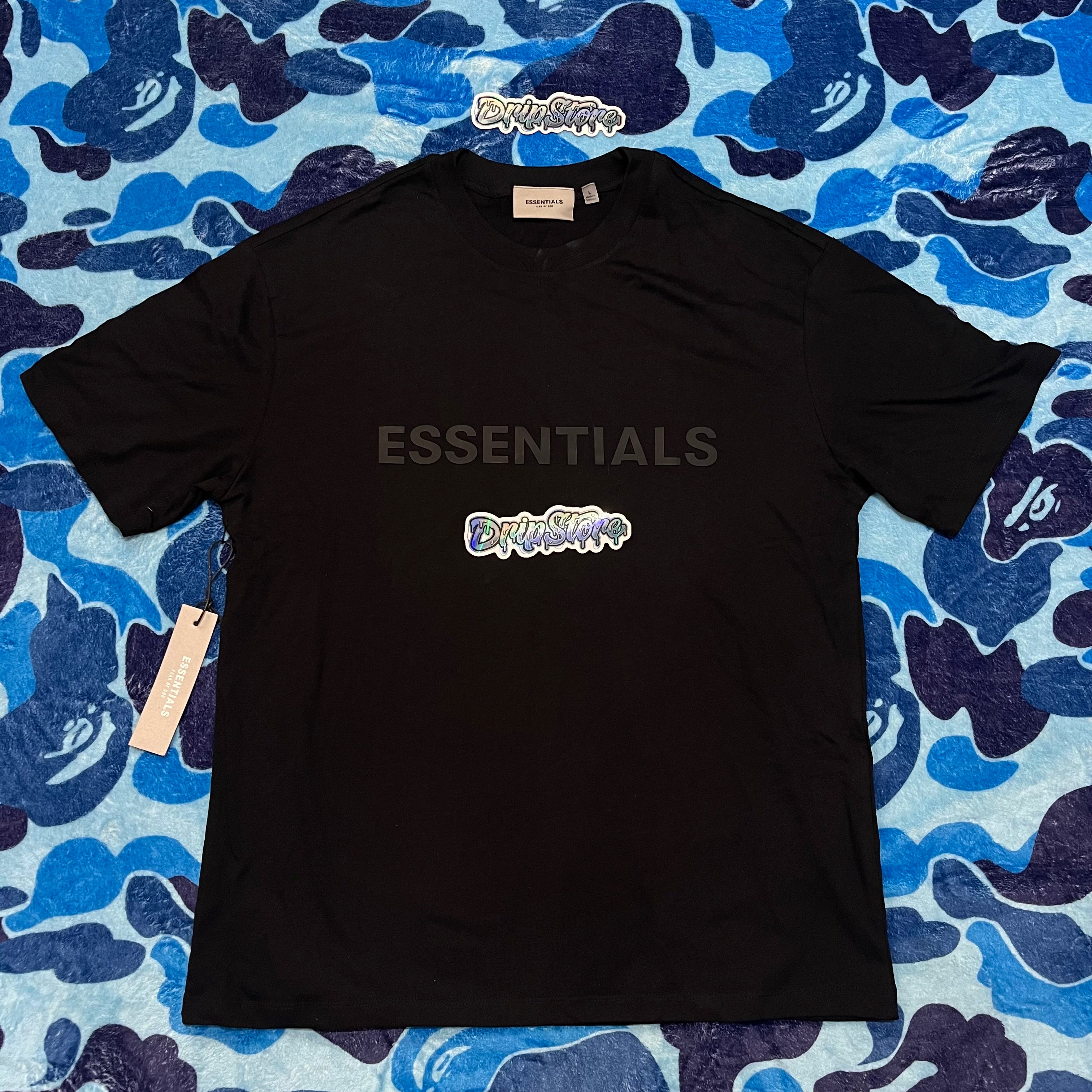 Fear Of God Essentials Applique Logo Remera Negra - Drip Store Argentina