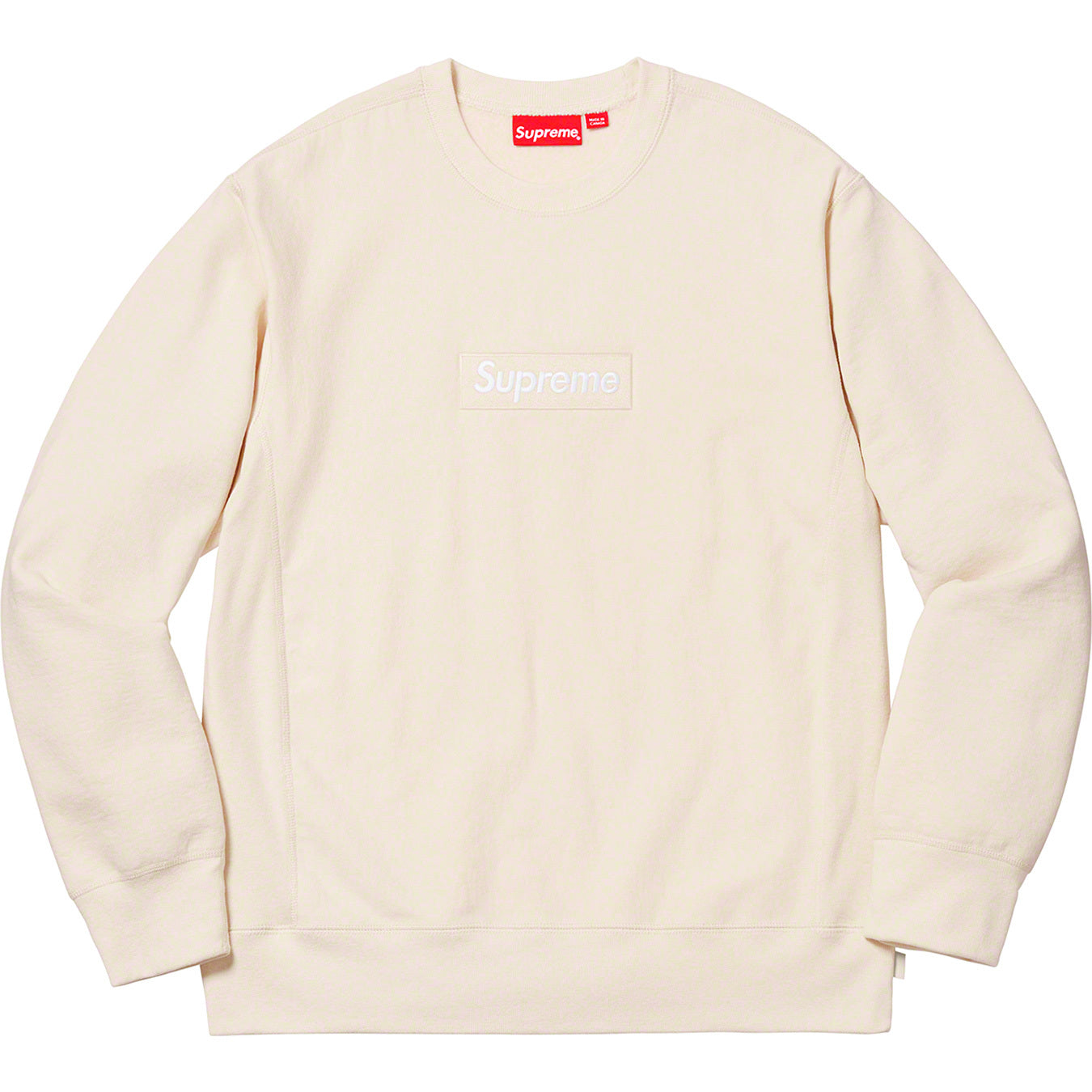 SUPREME BOX LOGO CREWNECK (FW18) NATURAL - Drip Store – Drip Store ...